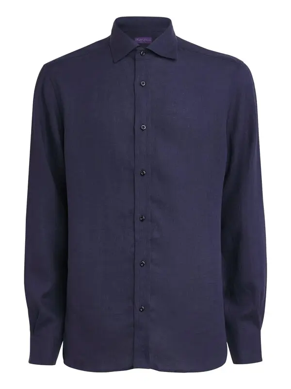 Ralph Lauren Purple Label Linen Shirt - Navy