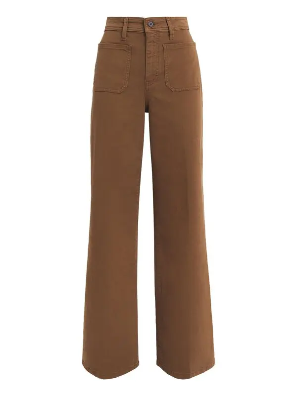 FRAME Cotton-blend Harbour Palazzo Trousers - Brown