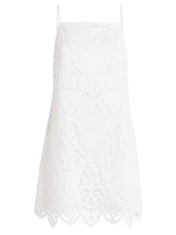 TOCCIN Cotton Broderie Anglaise Mini Dress - White