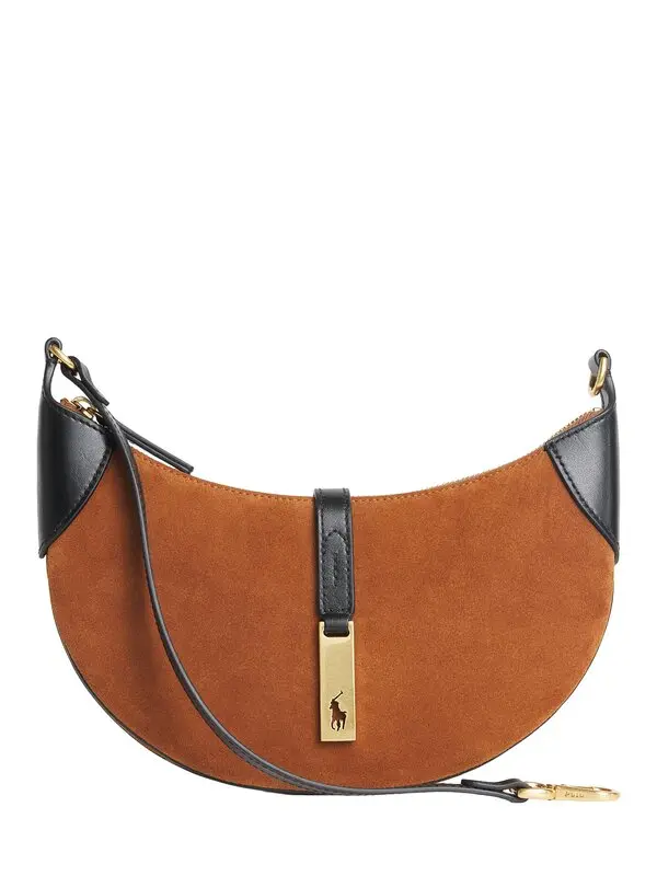 Polo Ralph Lauren Mini Suede Polo Id Shoulder Bag - Brown