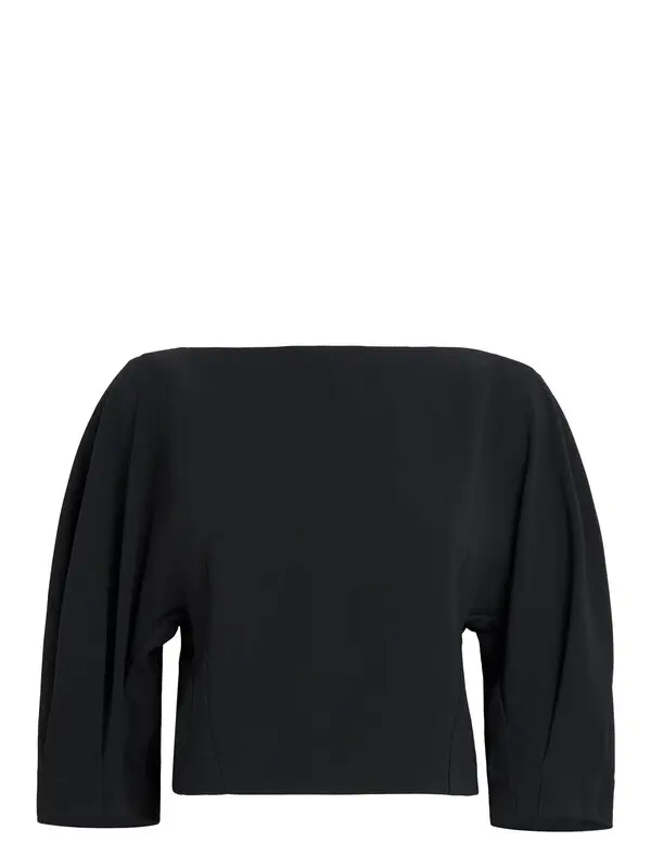 RETORI Cady V-back Blouse With Jewel Buttons - Black