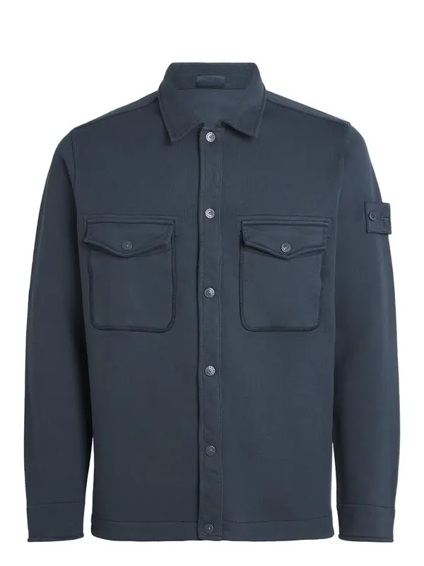 Stone Island Organic Cotton Ghost Overshirt - Blue