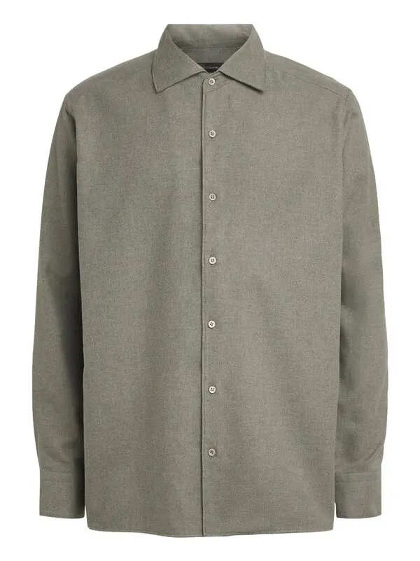 Colombo Cotton Twill Shirt - Green