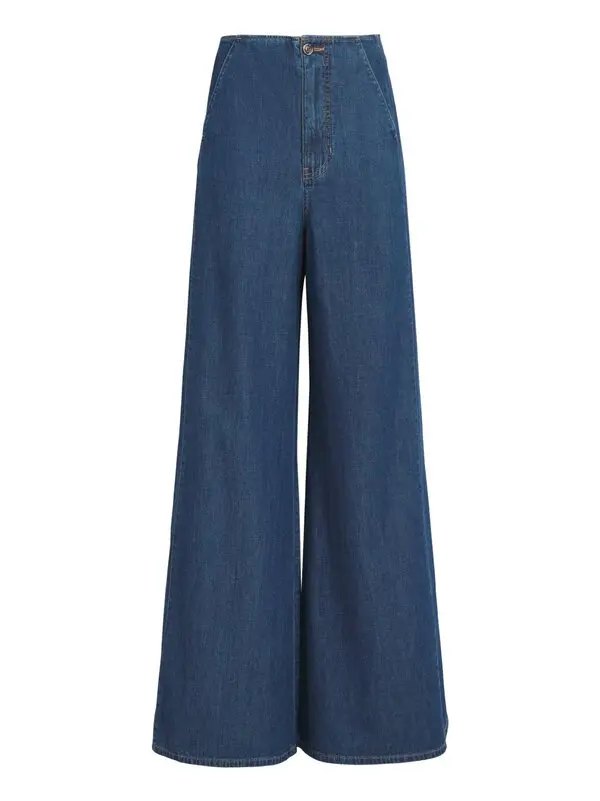 Veronica Beard Digby High-rise Wide-leg Jeans - Blue