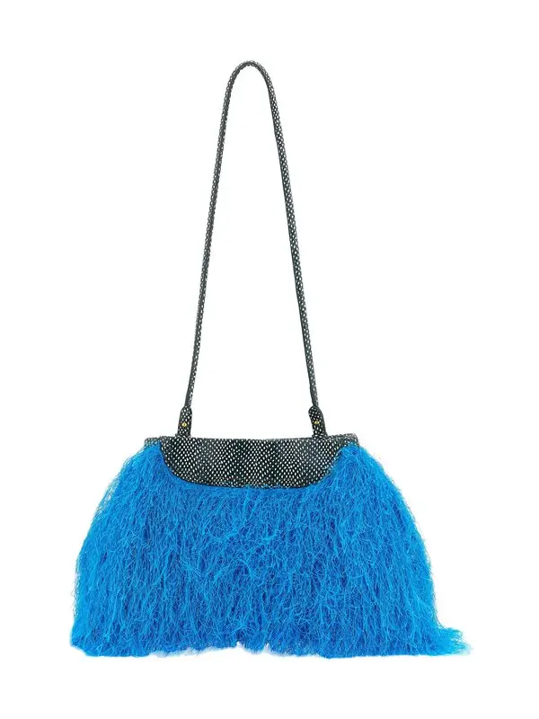 Dries Van Noten Fringed Clutch Bag - Blue