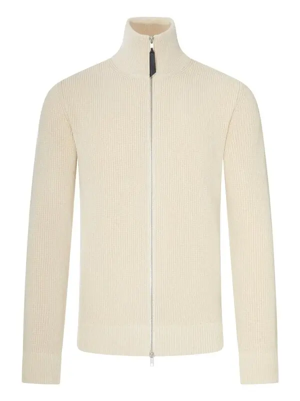 MAISON MARGIELA Jersey Knit Cardigan With Zip - Cream