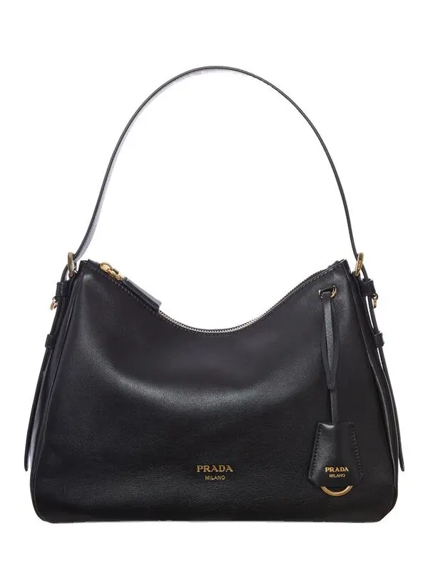 Prada Smooth Leather Shoulder Bag - Black