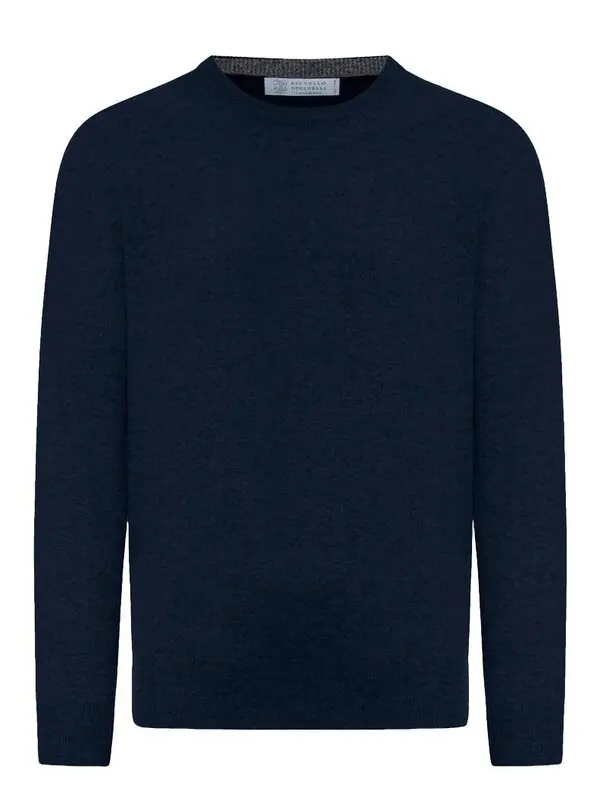Brunello Cucinelli Essential Crew Neck Cashmere Sweater - Blue