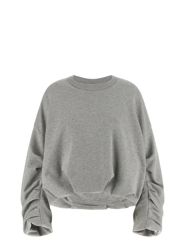 Dries Van Noten Sweatshirt With Gathered Sleeves - Gray