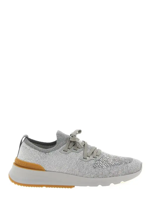 Brunello Cucinelli Knitted Sneakers - Gray