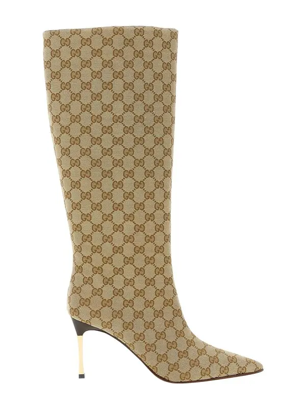 Gucci Bombshell Knee High Boots - Cream