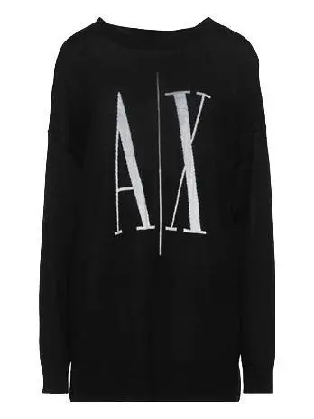 Armani Exchange Virgin Wool Blend Crewneck Sweater - Black