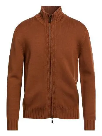 Alpha Studio Merino Wool Zip-up Cardigan - Brown