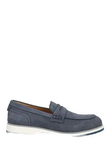 BALDININI Nubuck Leather Penny Loafers - Navy