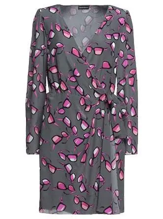 Emporio Armani Silk Wrap Dress - Grey
