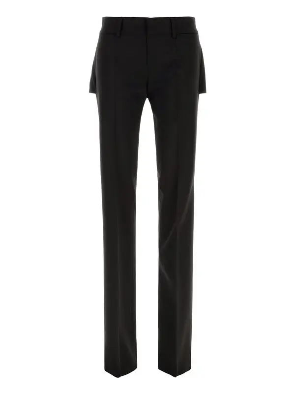 Dsquared2 Stretch Wool Blend Pants With Back Insert - Black