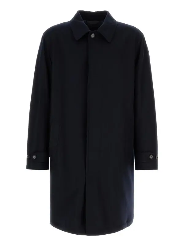 Brioni Stretch Cashmere Coat - Blue