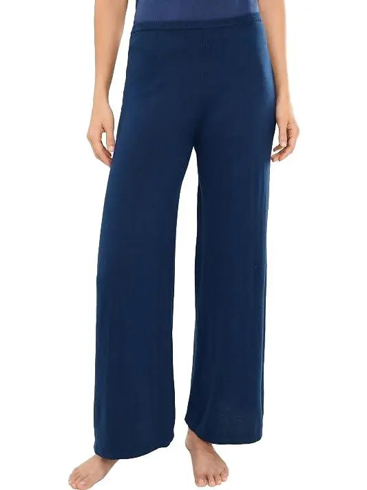 Eberjey Fine Gauge Wide-leg Pants - Navy