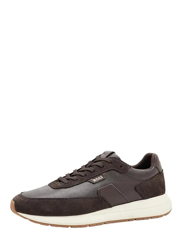 BOSS Vinston Low Profile Leather Sneakers - Brown