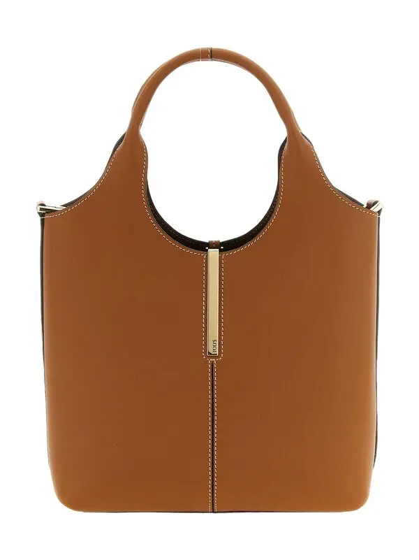 TOD'S Mini Metal Plate Shopping Bag - Brown