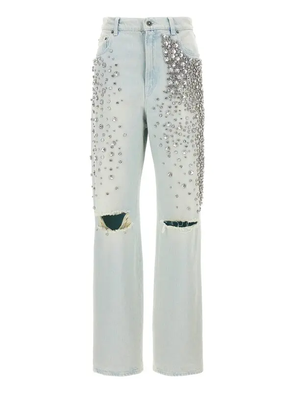 GOLDEN GOOSE Kim Jeans With Crystal Embellishment - Blue