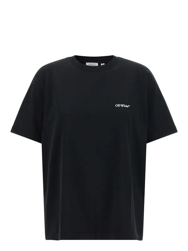 Off-White Arrow Out Flower" Cotton T-shirt - Black