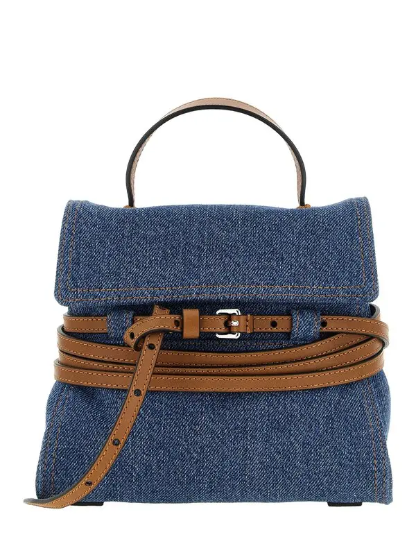 Moschino Tie Me Denim Handbag - Blue