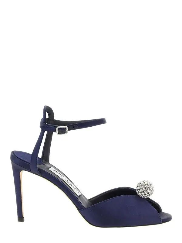 JIMMY CHOO Sacora Embellished Stiletto Sandals - Blue