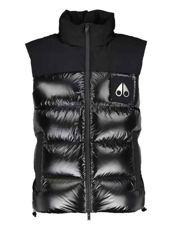 Moose Knuckles Victory Logo Plaque Padded Gilet - Black