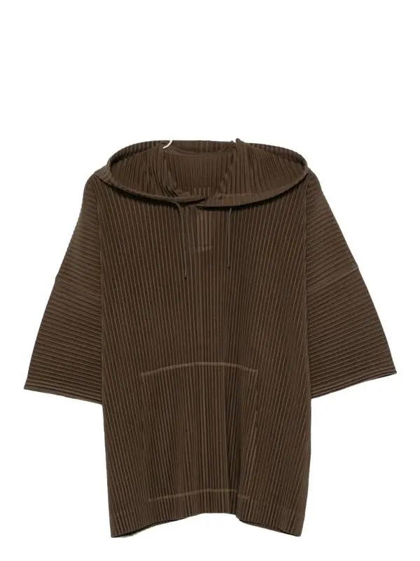 Issey Miyake Homme Plissé Plissé-effect Drawstring Hoodie - Green