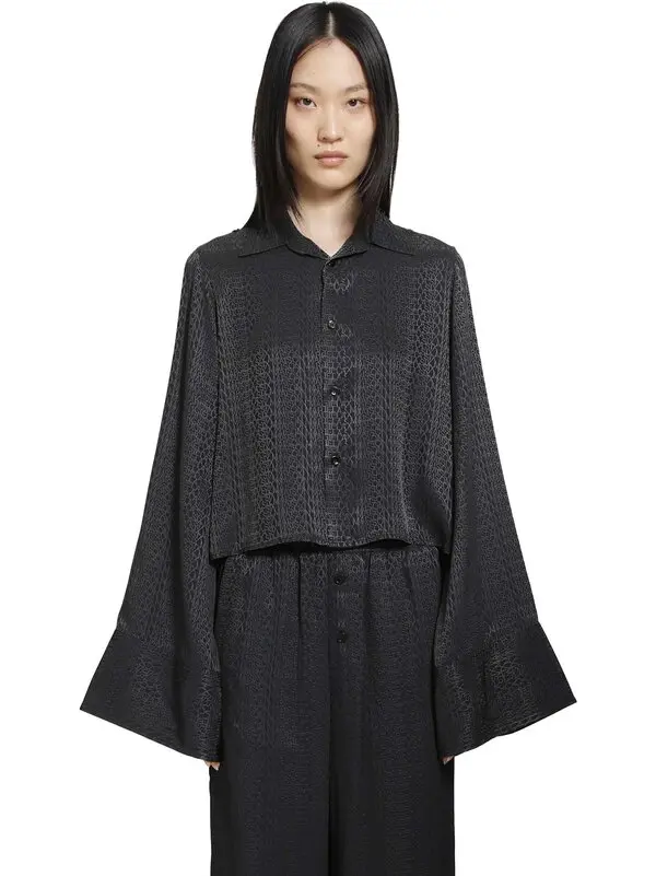 MAISON MARGIELA Viscose Blend Jacquard Shirt - Black