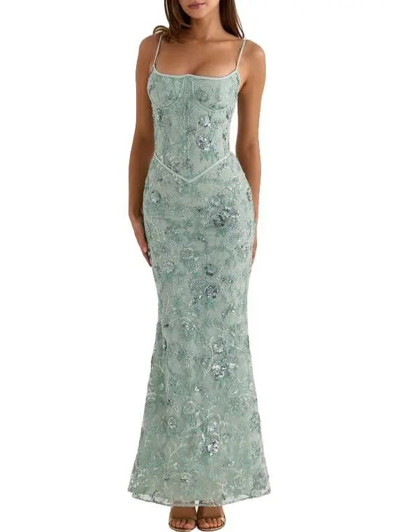 House Of Cb Naima Halter Neck Cold Shoulder Minidress - Jade