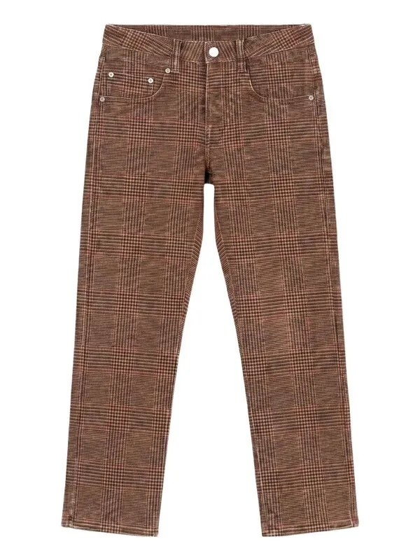 R13 Checked Straight-leg Jeans - Brown