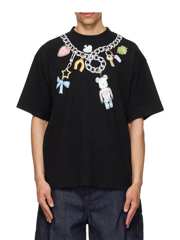 EGONLAB X Bearbrick Collaboration Printed T-shirt - Black