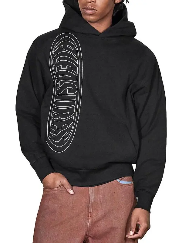 PLEASURES Ellipse Logo Graphic Hoodie - Black