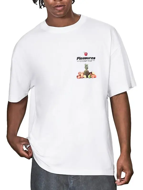 PLEASURES Fruit Delivery Logo Graphic T-shirt - White