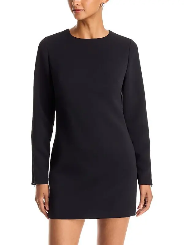MILLY Audrey Crepe Mini Dress - Black