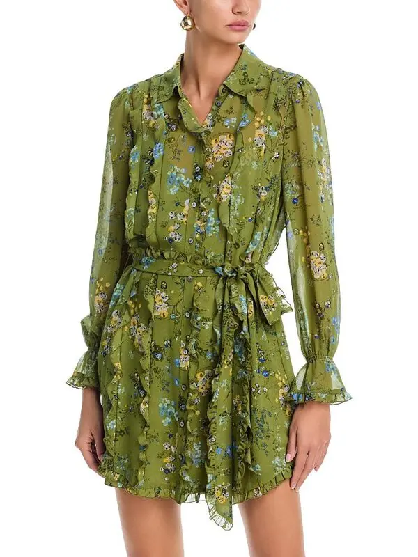 Cinq À Sept Estelle Windswept Floral Dress - Iguana Multi