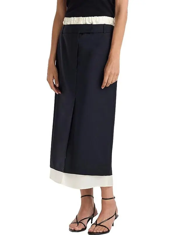 RÓHE Boxer Detailed Skirt - Navy