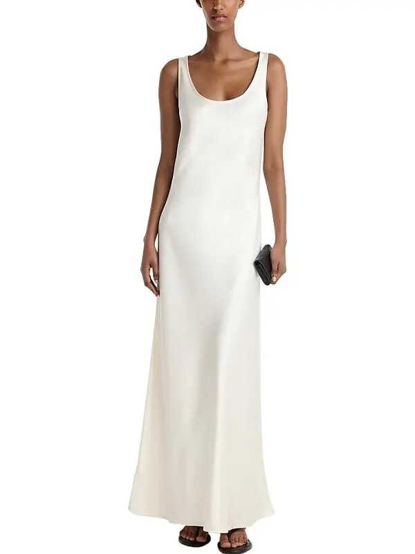 RÓHE Scoop Neck Satin Maxi Dress - Ivory