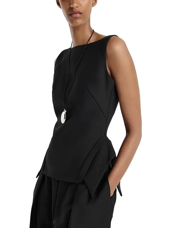 RÓHE Deconstructed Collar Top - Black