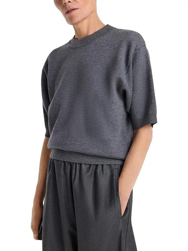 RÓHE Röhe Compact Knitted Wool Top - Dark Grey