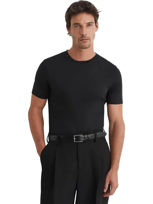 REISS Brad Air-water Cotton Muscle-fit T-shirt - Black