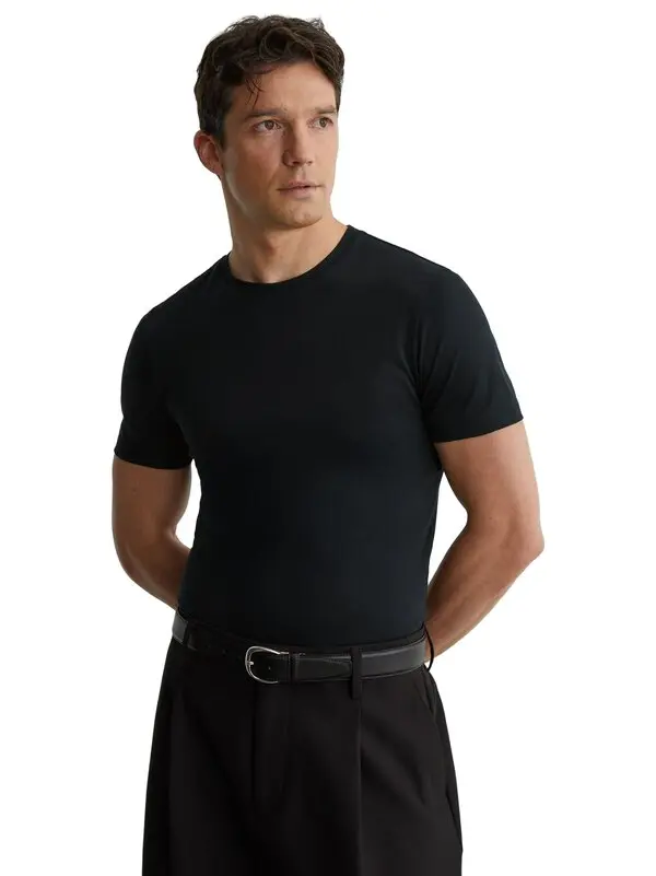 REISS Brad Air-water Cotton Muscle-fit T-shirt - Navy