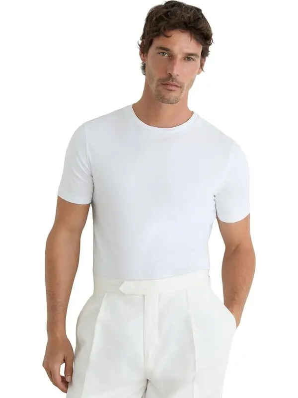 REISS Brad Air-water Cotton Muscle-fit T-shirt - White