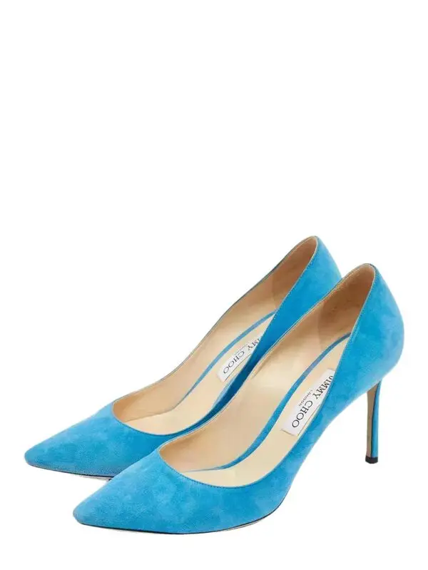 JIMMY CHOO Abel Suede Pointed Toe Stiletto Pumps - Blue