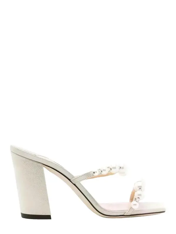 JIMMY CHOO Amara 85mm Block Heel Sandals - Metallic
