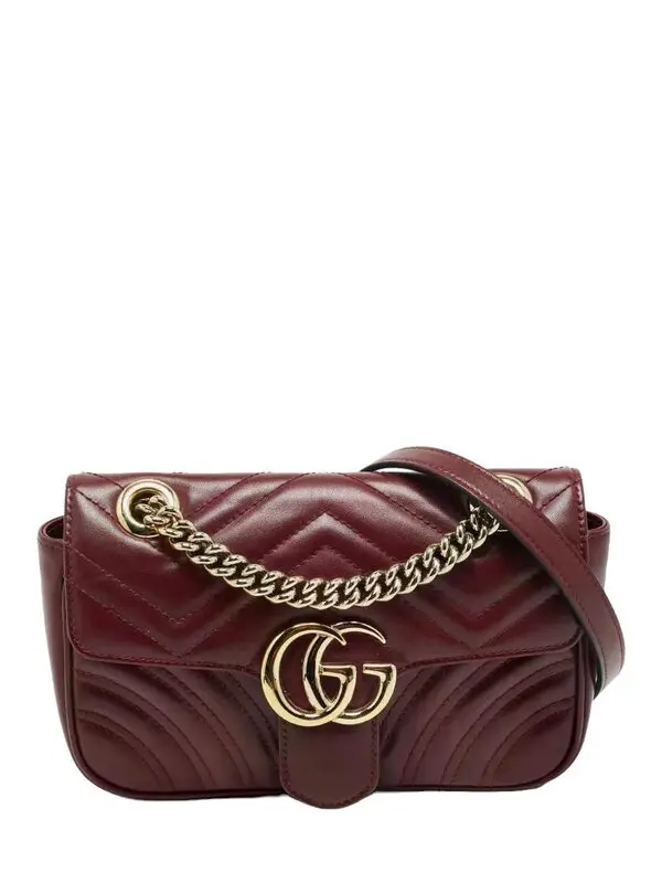 Gucci Small Gg Marmont Matelassé Shoulder Bag - Red
