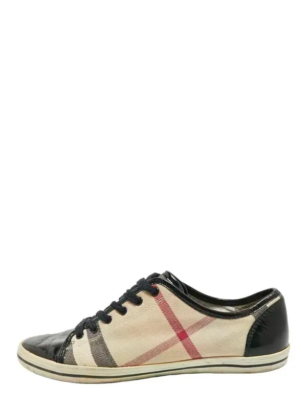 Burberry Nova Check Canvas Low-top Lace-up Sneakers - Neutrals
