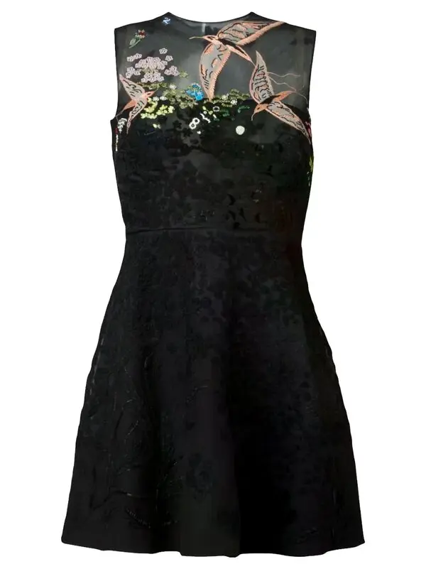 Valentino Garavani Embroidered Dress - Black